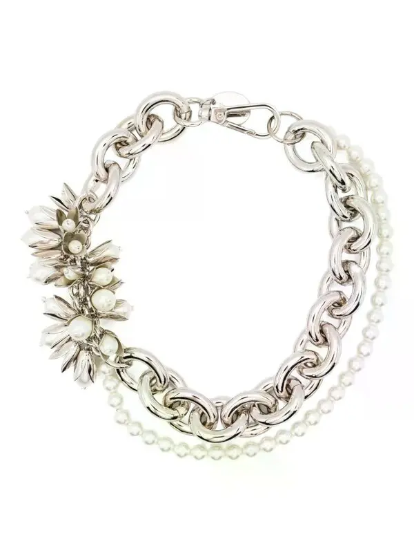 Simone Rocha Pearl-embellished Chain Necklace - Silver