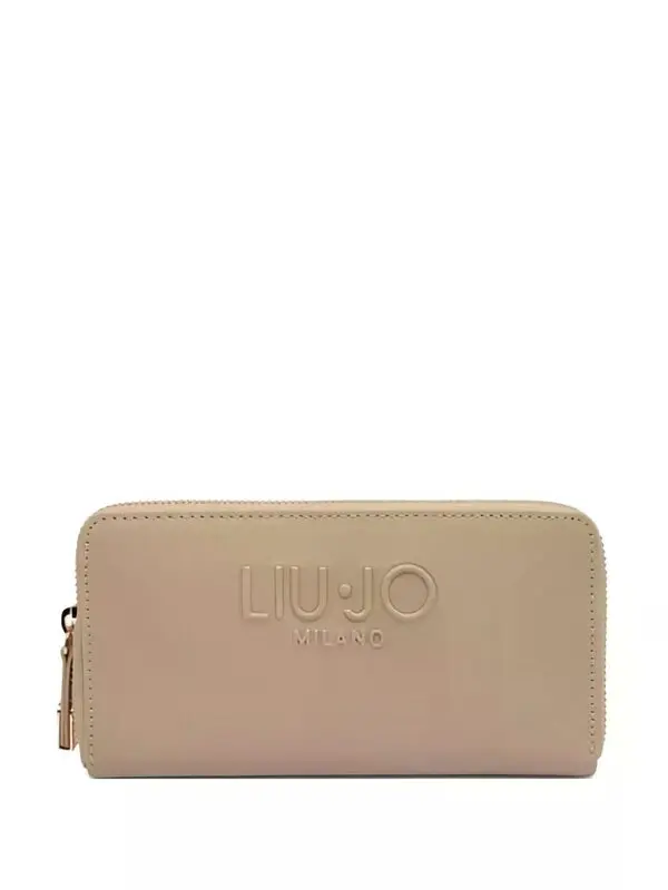 Liu Jo Logo-plaque Zip-around Wallet - Neutrals