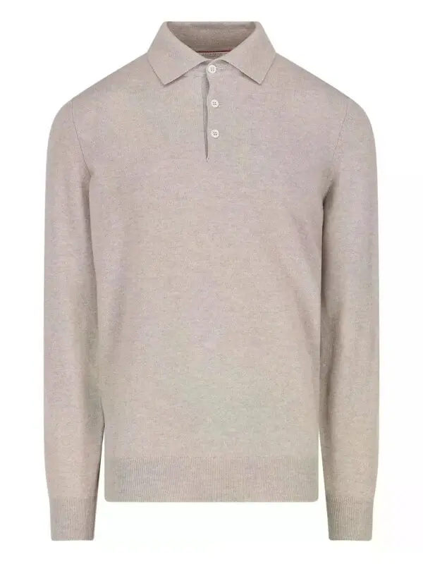Brunello Cucinelli Long-sleeve Polo Shirt - Neutrals