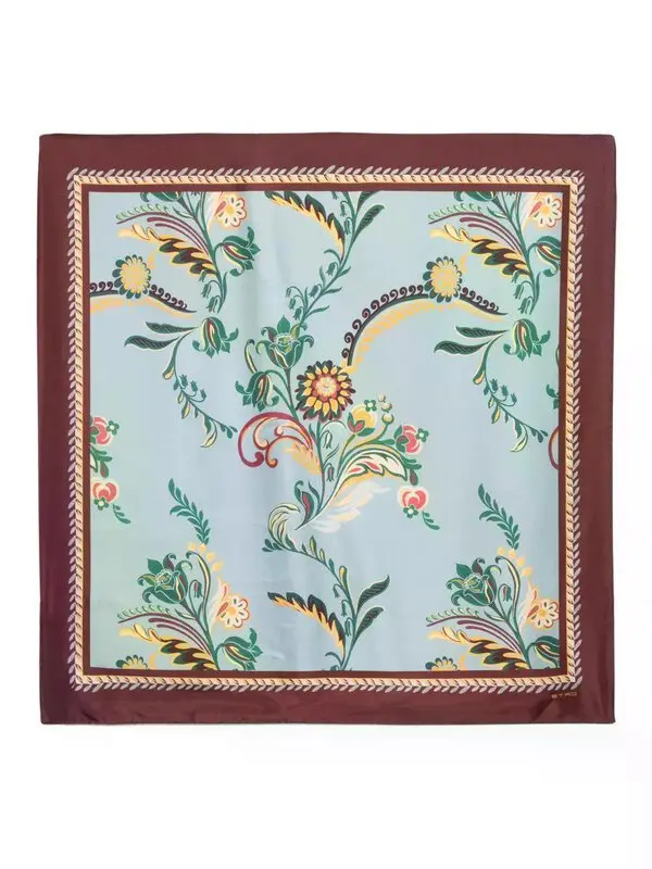Etro Floral-print Scarf - Blue