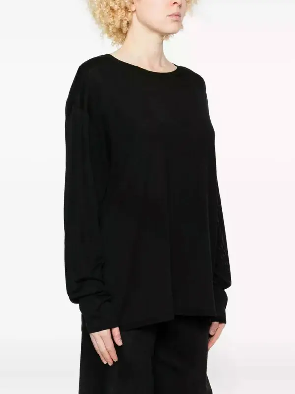 TOTEME Round-neck Sweater - Black