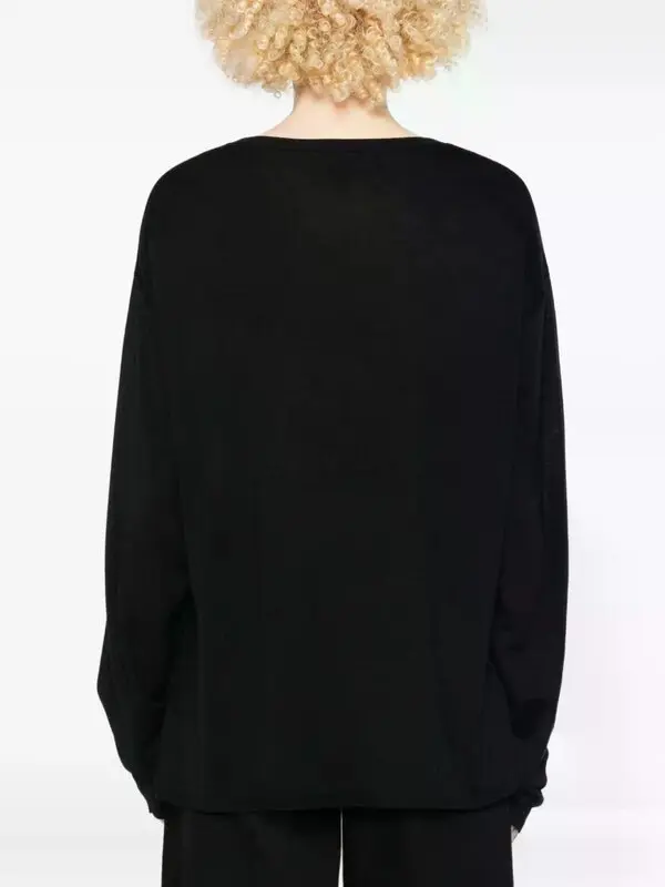 TOTEME Round-neck Sweater - Black