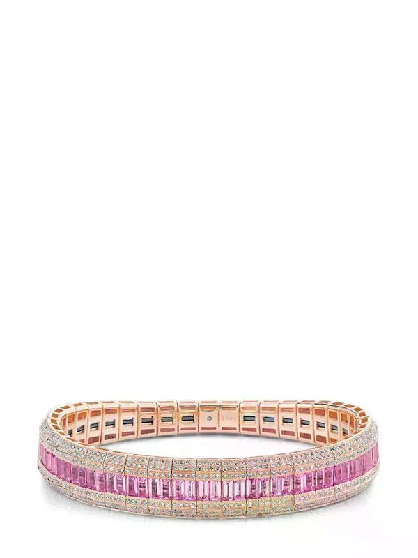 Shay 18k Rose Gold Diamond And Sapphire Bracelet - Pink
