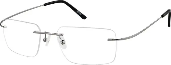 Zenni Rimless Rectangle Eyeglasses - Gray