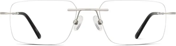 Zenni Rimless Rectangle Eyeglasses - Silver