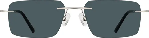 Zenni Rimless Rectangle Eyeglasses - Silver