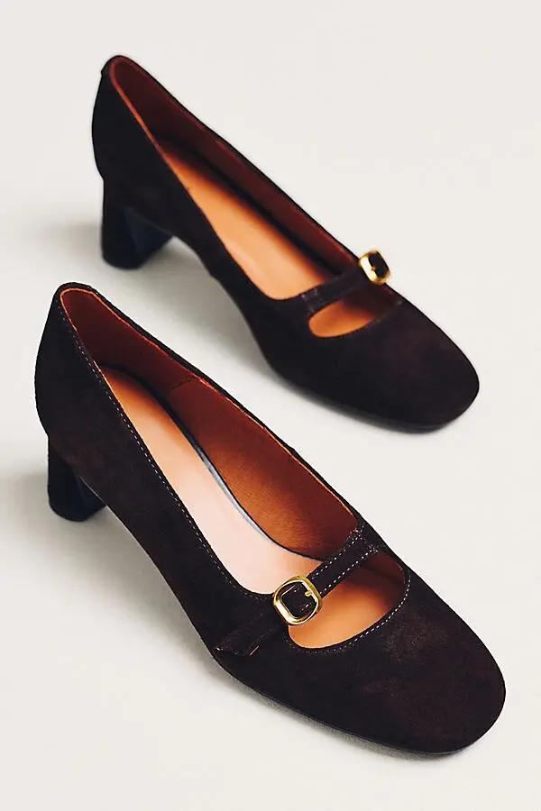 Maeve Mi Buckle Pumps - Brown