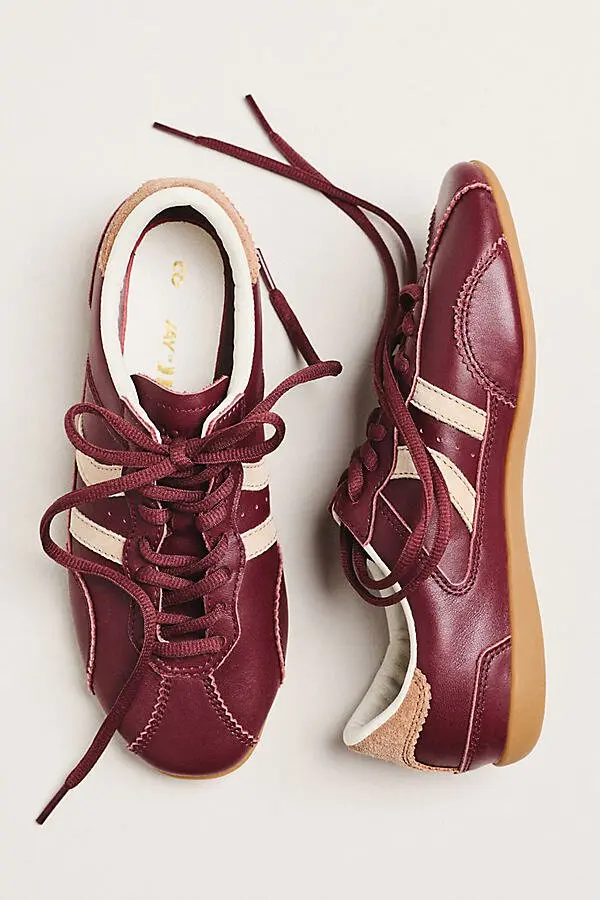 COOLWAY Step Leather Sneakers - Burgundy