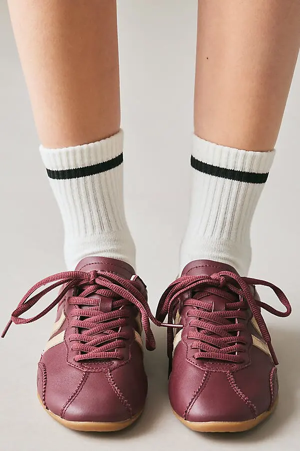 COOLWAY Step Leather Sneakers - Burgundy