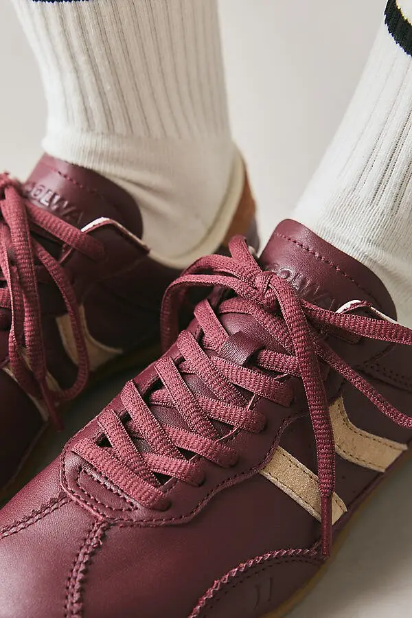 COOLWAY Step Leather Sneakers - Burgundy