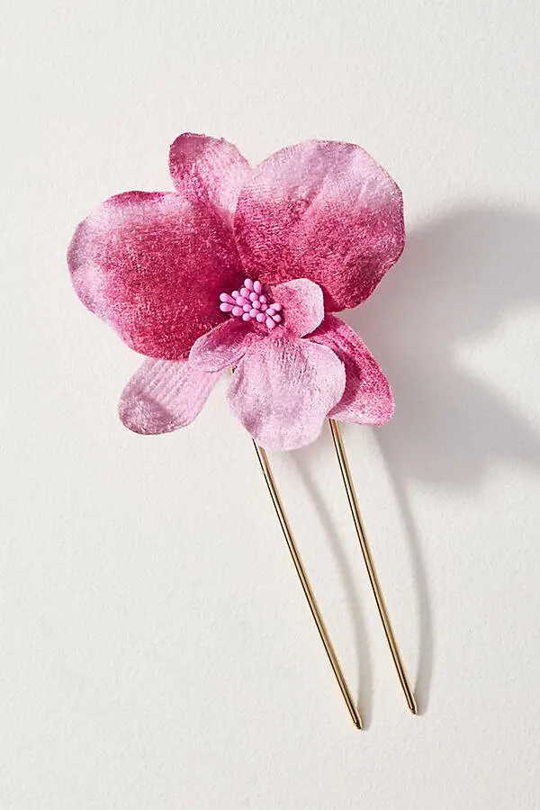 Anthropologie Flower Bloom Hair Pin - Mauve