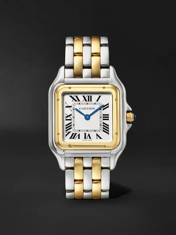 CARTIER Panthère De Large 31mm 18-karat Gold And Stainless Steel Watch - White