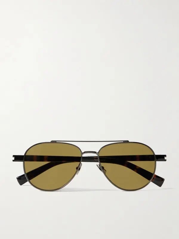 Saint Laurent Aviator-style Sunglasses - Tortoiseshell