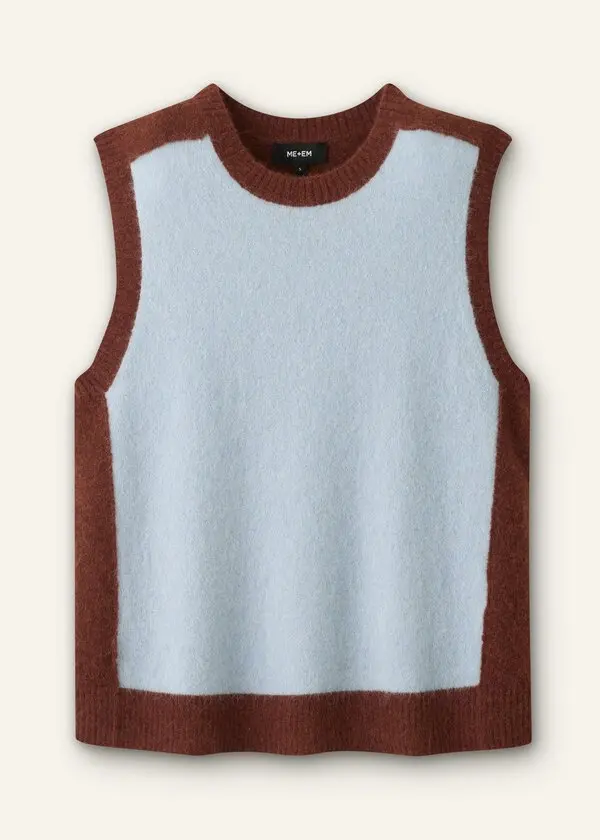 ME+EM Contrast Panel Knit Vest