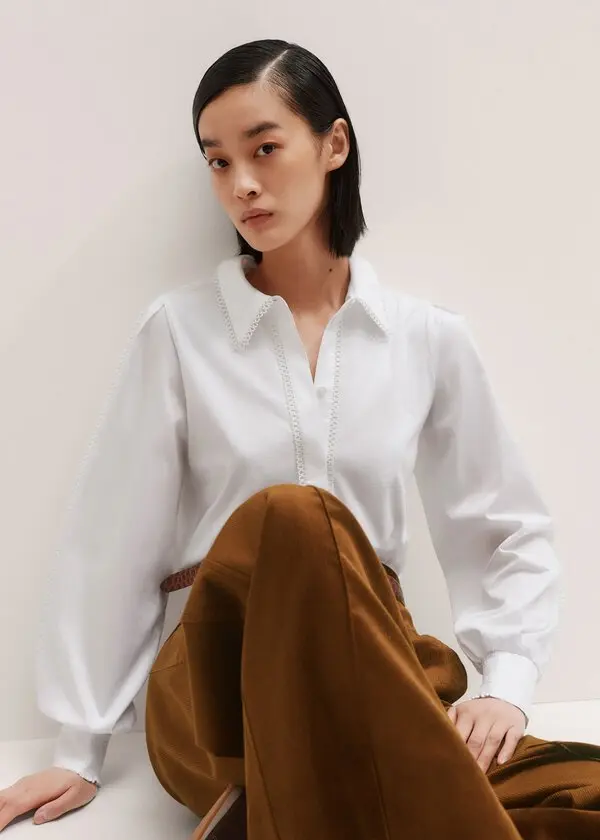 ME+EM Scalloped Layering Shirt