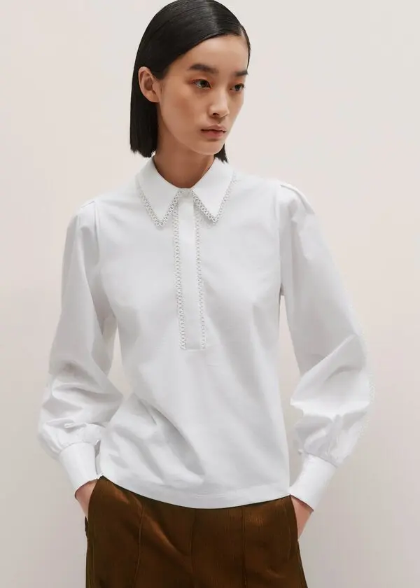 ME+EM Scalloped Layering Shirt
