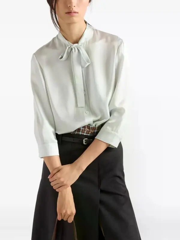 Prada Satin Crepe Shirt - Neutrals