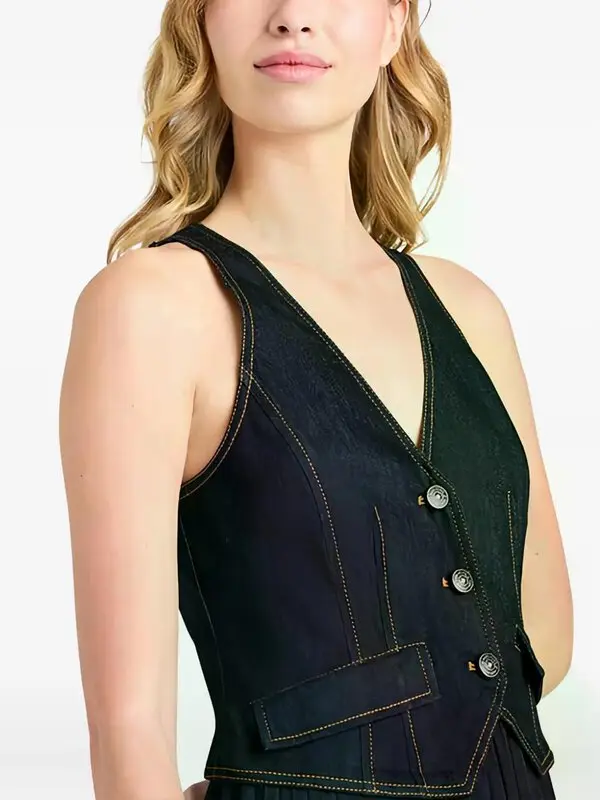pleated waistcoat dress Waistcoat w/Pleated Skirt Dress L