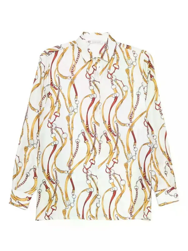 ARCHIVIO '67 Chain-print Silk Shirt - White