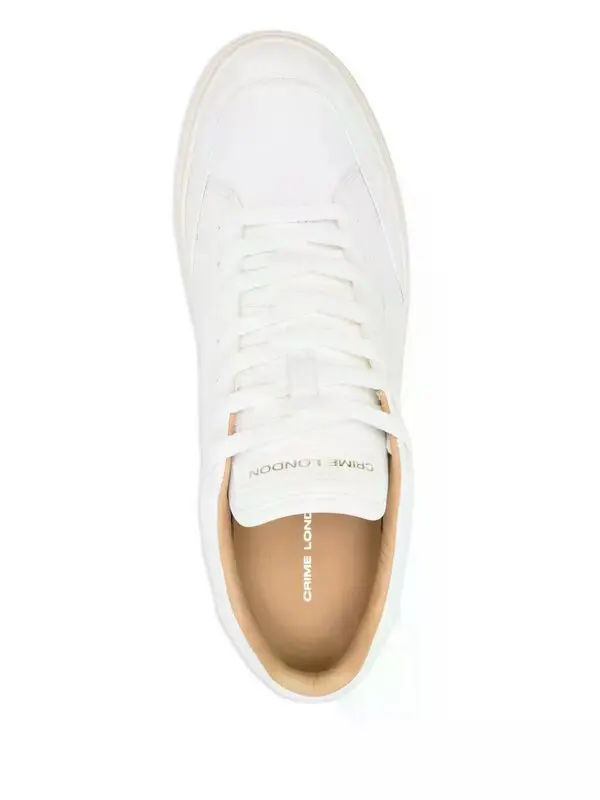 CRIME LONDON Leather Lace-up Sneakers - White