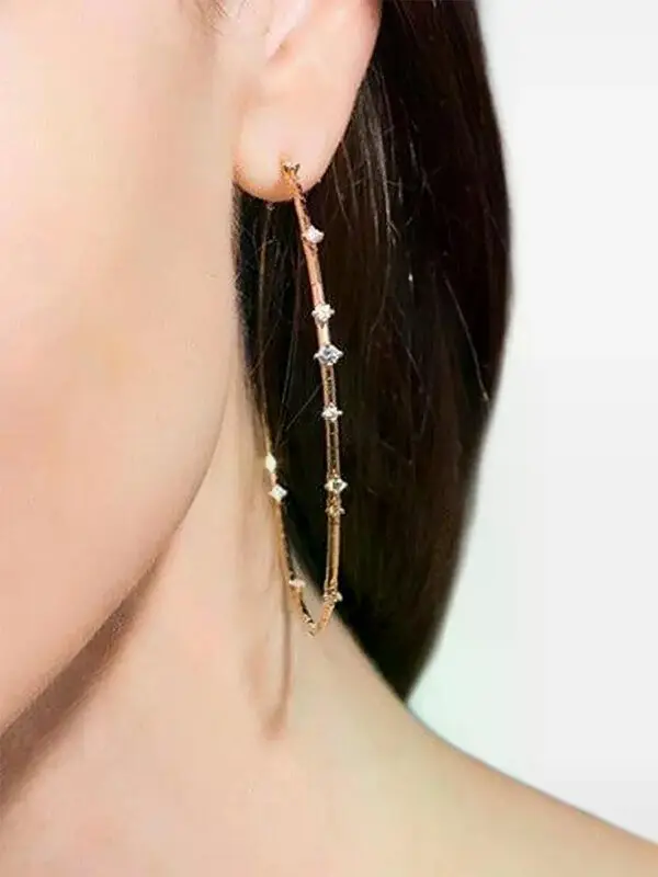 MATTIA CIELO 18k Yellow Diamond Rugiada Hoop Earrings