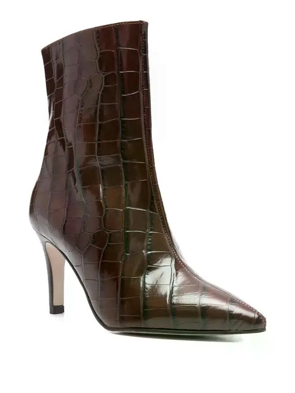 PEDRO MIRALLES Crocodile-effect Pointed-toe Boots