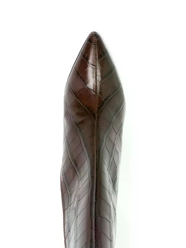 PEDRO MIRALLES Crocodile-effect Pointed-toe Boots