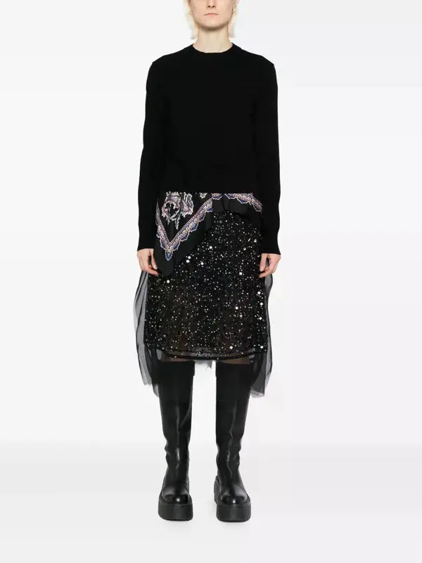 Sacai Sequin-embellished Skirt