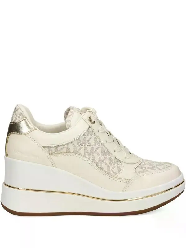 Michael Kors Monogram-pattern Wedge Sneakers