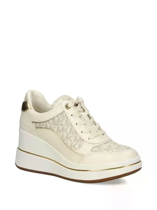 Michael Kors Monogram-pattern Wedge Sneakers