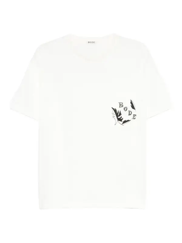 BODE Beaded Leaf-pocket T-shirt - White