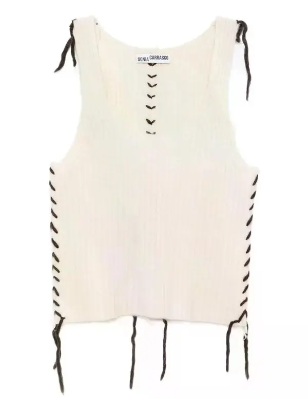 SONIA CARRASCO Sleeveless Vest Top - Neutrals