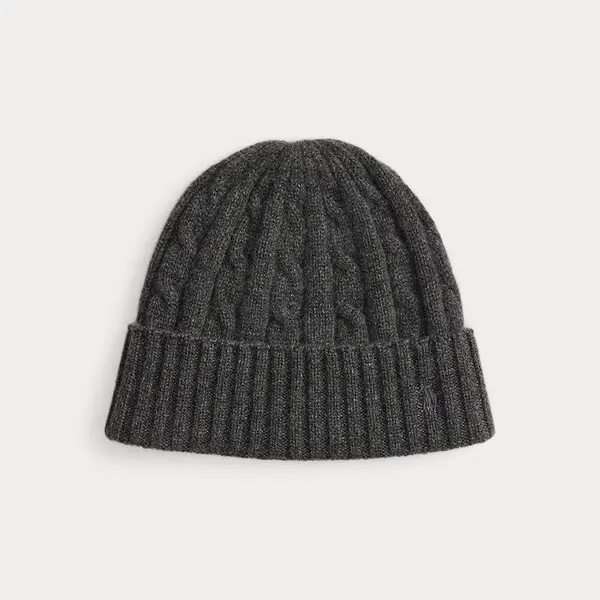 Ralph Lauren Cable-knit Cashmere Beanie - Barclay Grey Heather