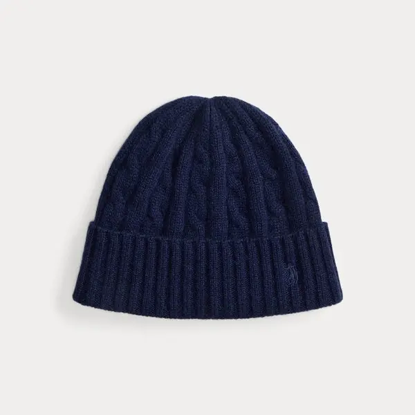 Ralph Lauren Cable-knit Cashmere Beanie - Classic Navy