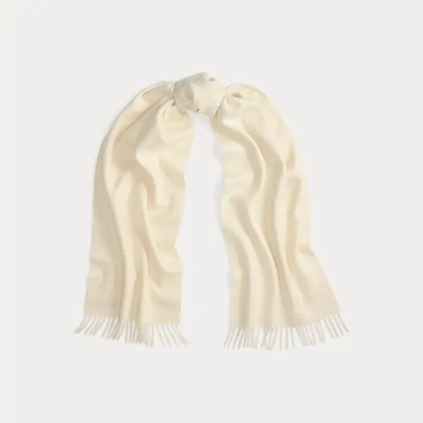 Ralph Lauren Fringe-trim Cashmere Scarf - Lux Cream