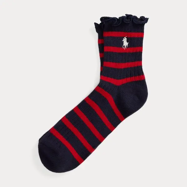 Ralph Lauren Striped Ankle Socks - Navy