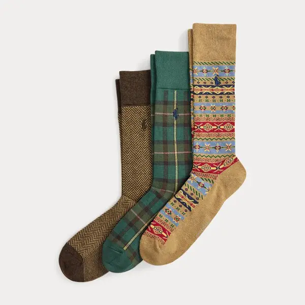 Ralph Lauren Patterned Trouser Socks 3-pack - Mutli