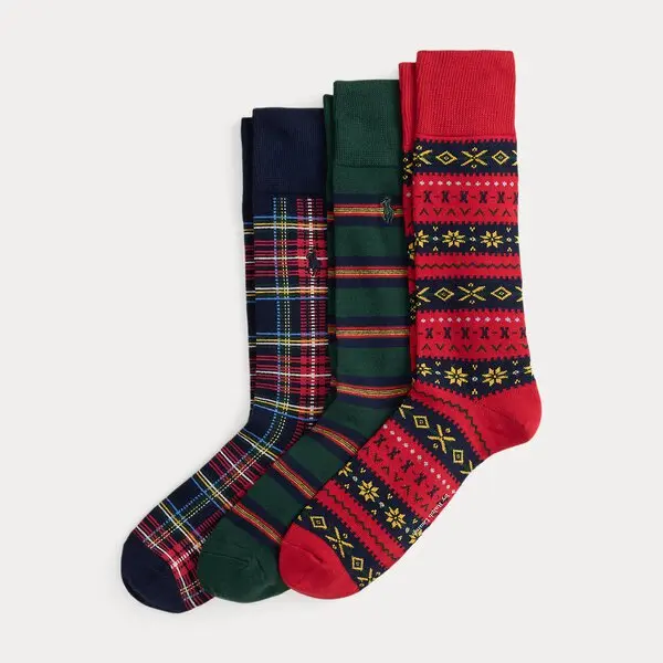 Ralph Lauren Patterned Trouser Socks 3-pack - Red