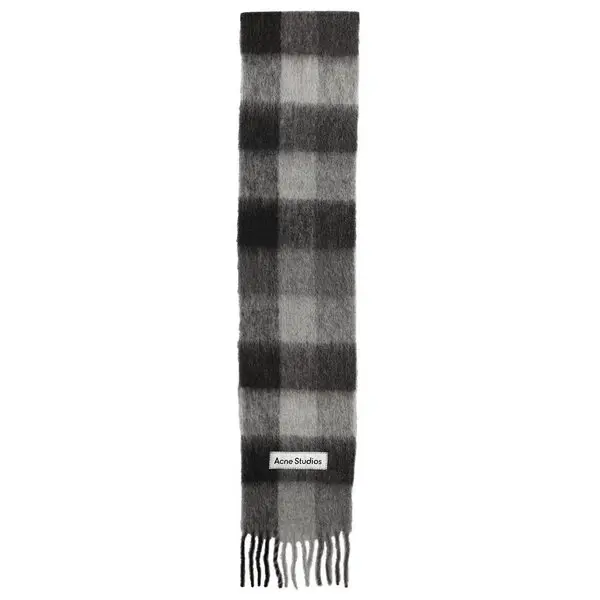 Acne Studios Vally Check Scarf - Dark Black/grey/dark Grey