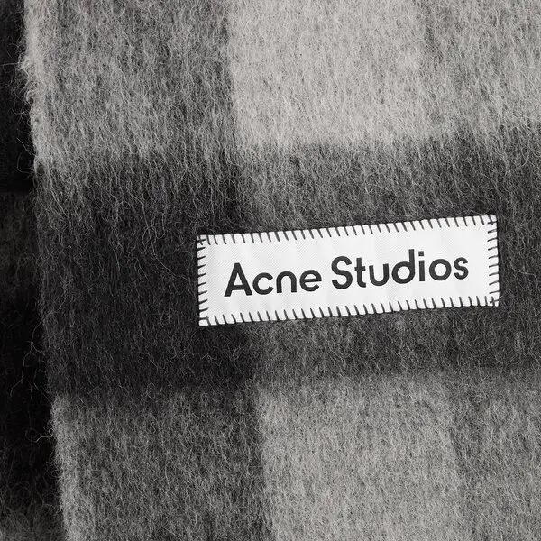 Acne Studios Vally Check Scarf - Dark Black/grey/dark Grey