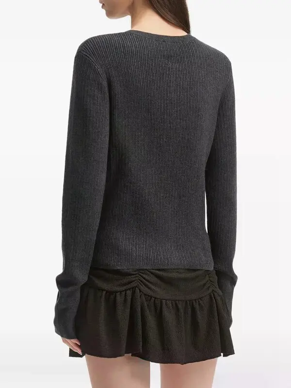 B+AB Ribbed Zip-front Cardigan