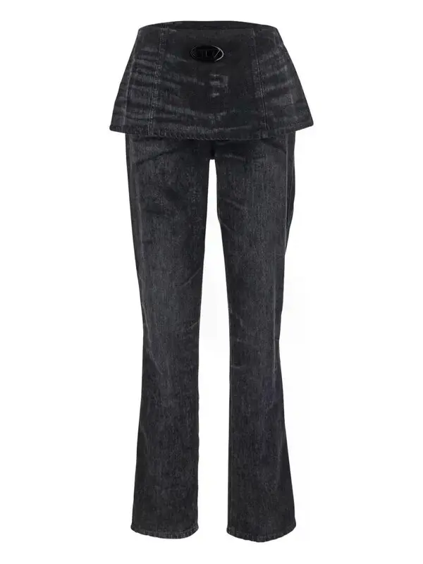DIESEL® D-hourijan-fsh2 Peplum-waist Jeans - Black