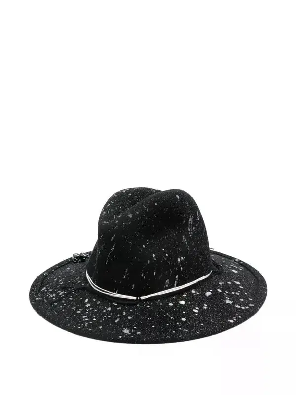 YESEY Splatter-print Fedora - Black