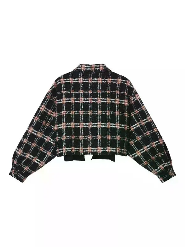 Izzue Checked Balloon-sleeve Jacket
