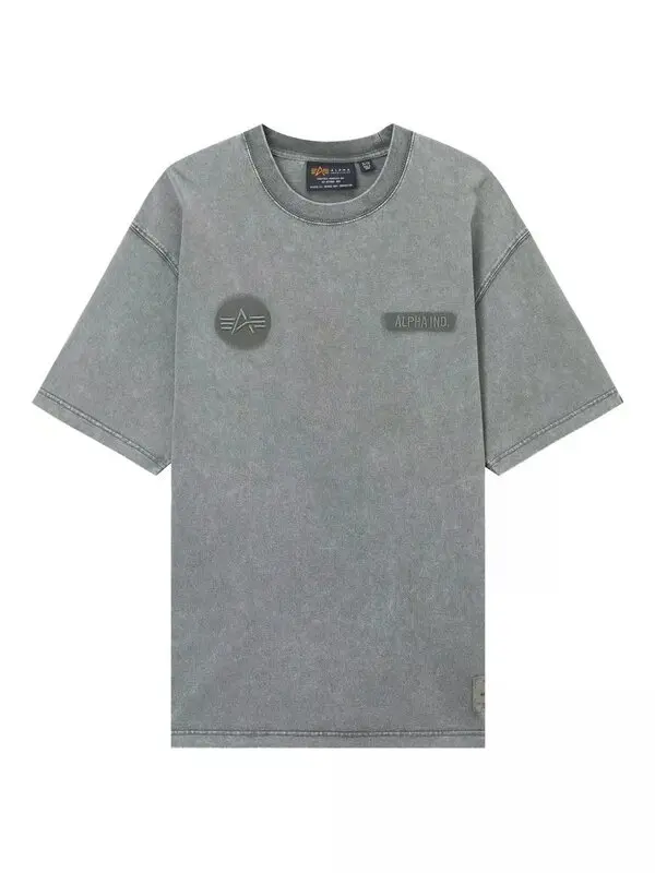 Alpha Industries Logo-patch Embroidered T-shirt - Grey