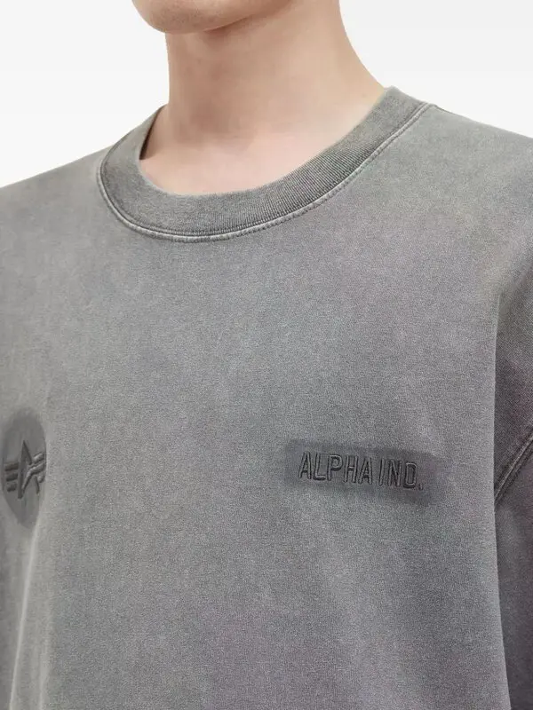 Alpha Industries Logo-patch Embroidered T-shirt - Grey
