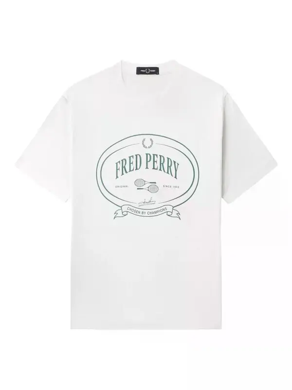 Fred Perry Oval-logo Cotton T-shirt - White