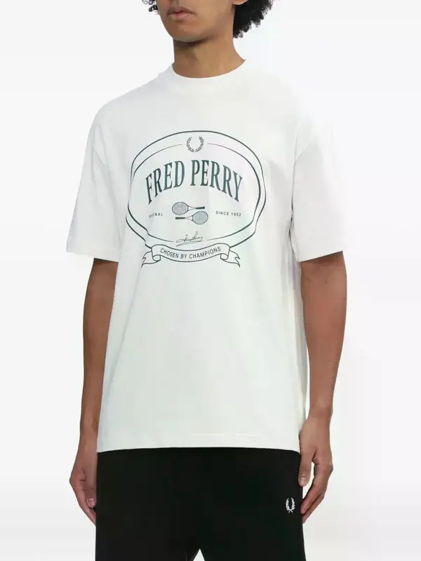 Fred Perry Oval-logo Cotton T-shirt - White
