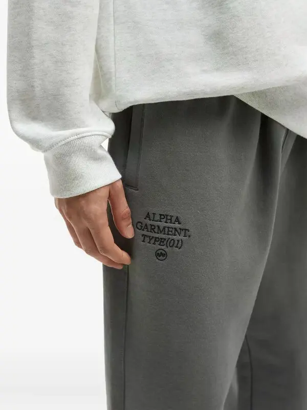 Alpha Industries Embroidered-logo Cuffed Track Pants