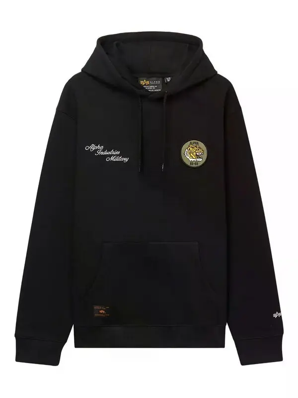 Alpha Industries Tiger-patch Embroidered-logo Hoodie